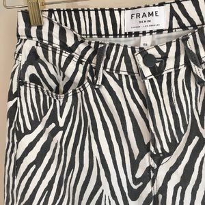 Frame Denim | Jeans | Frame Le High Straight Zebra Cropped Jeans | Poshmark